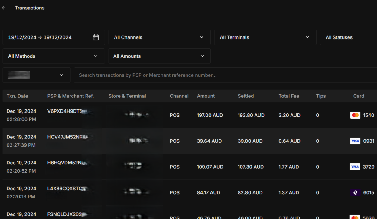 What can I see on the Oolio Pay Dashboard or Merchant Portal?
